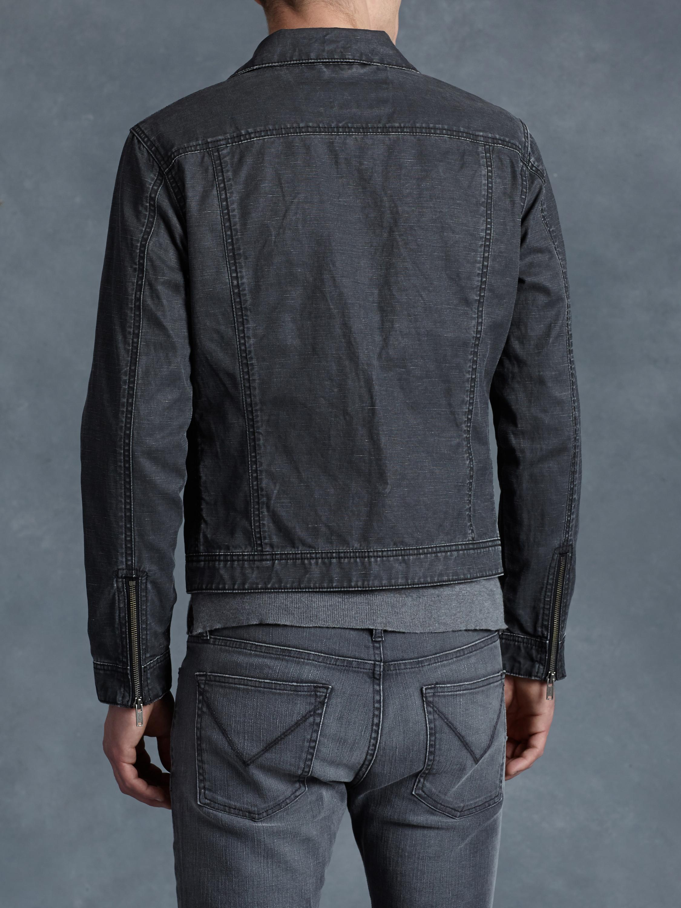Lyst - John Varvatos Coated Denim Jacket in Blue for Men