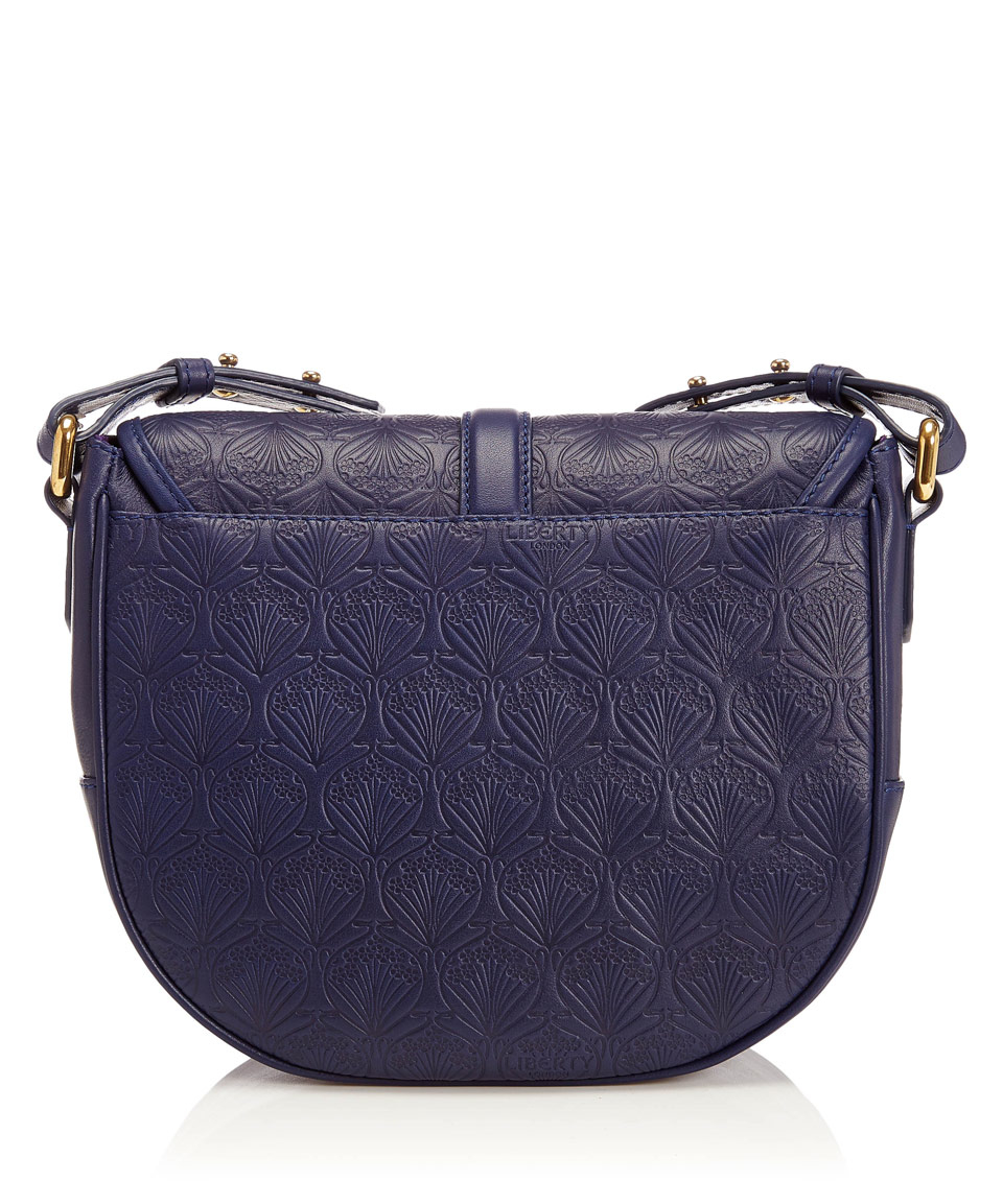 Liberty Navy Iphis Leather Carnaby Crossbody Bag in Blue | Lyst