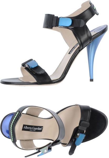 Alberto Guardiani High-Heeled Sandals in Blue (Black) | Lyst