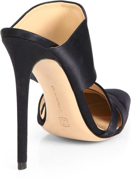 Altuzarra Banded Satin Mules in Black | Lyst