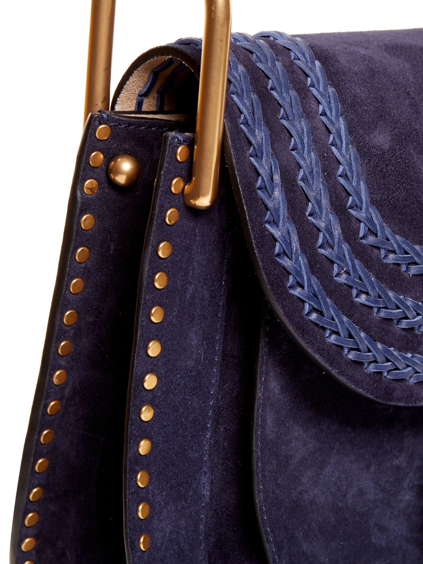 Navy Blue Suede Cross Body Bag | semashow.com