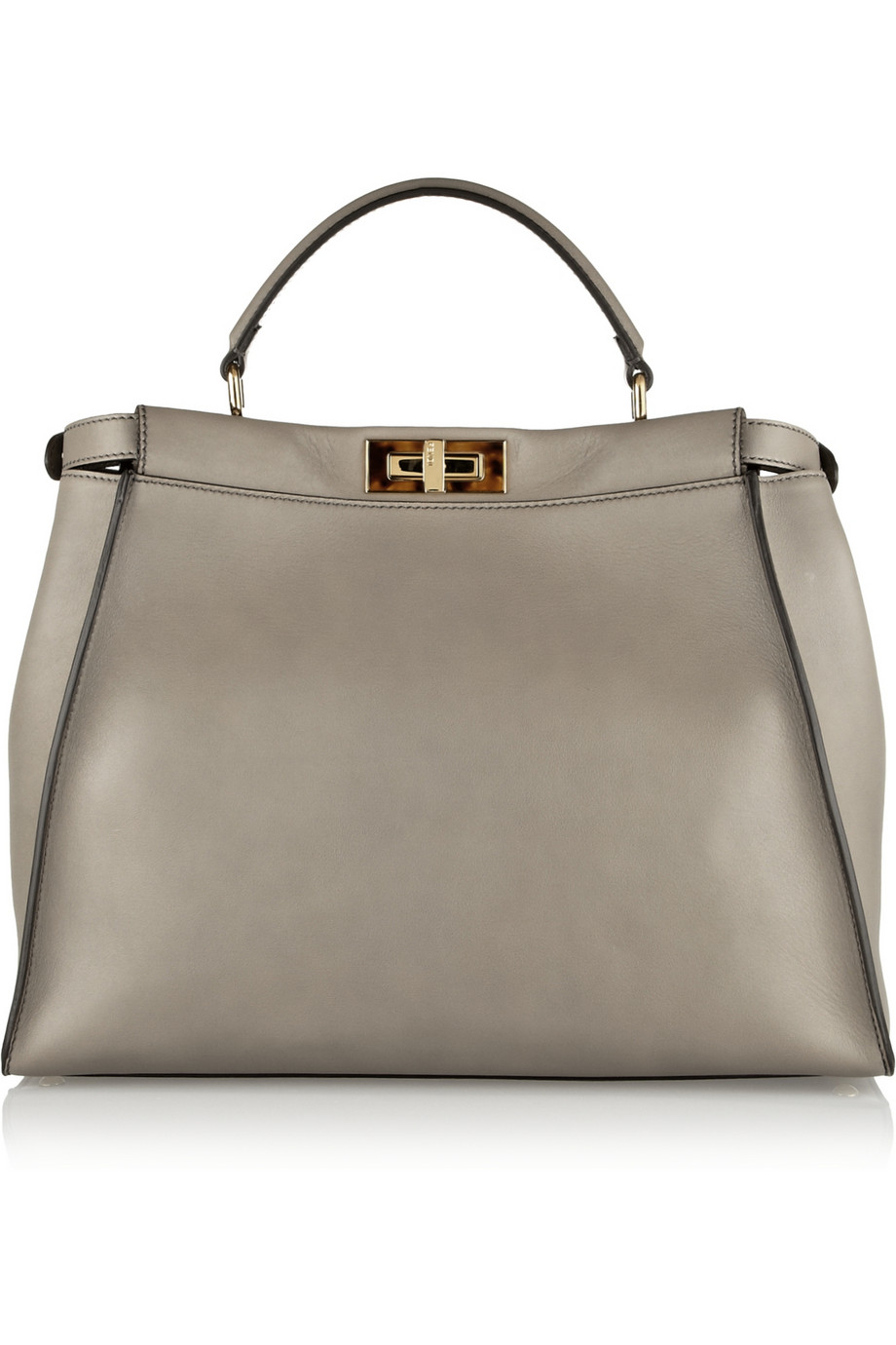 Lyst Fendi Peekaboo Medium Leather Tote In Gray