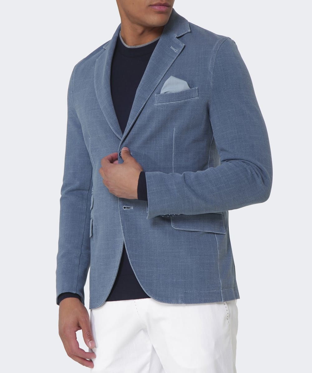 Lyst - Circolo 1901 Unstructured Stretch Cotton Jacket in Blue for Men