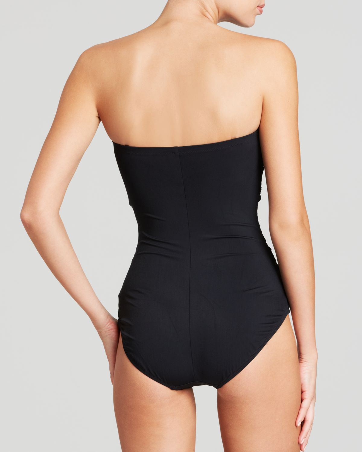 Gottex Lattice Bandeau One Piece Swimsuit In Black Classic Black Lyst