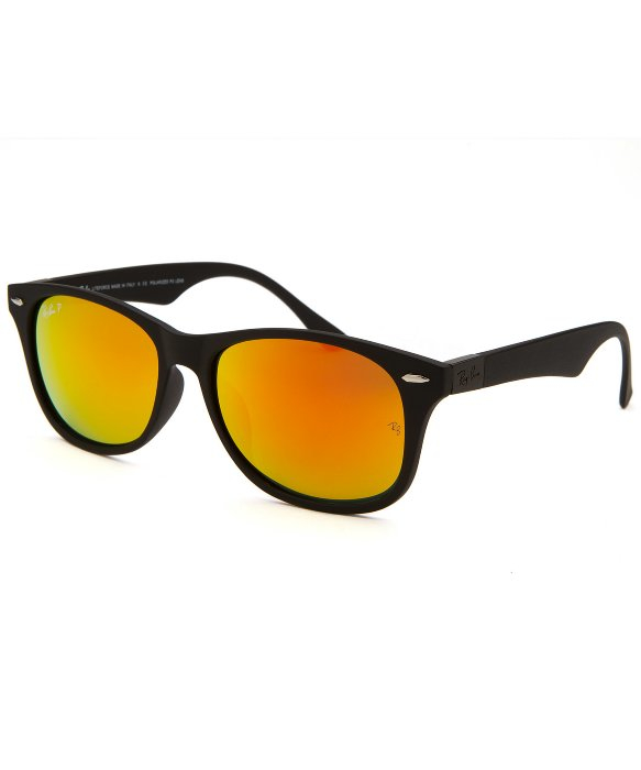 Lyst Ray Ban New Wayfarer Liteforce Black Sunglasses Orange Reflective Lenses In Orange For Men