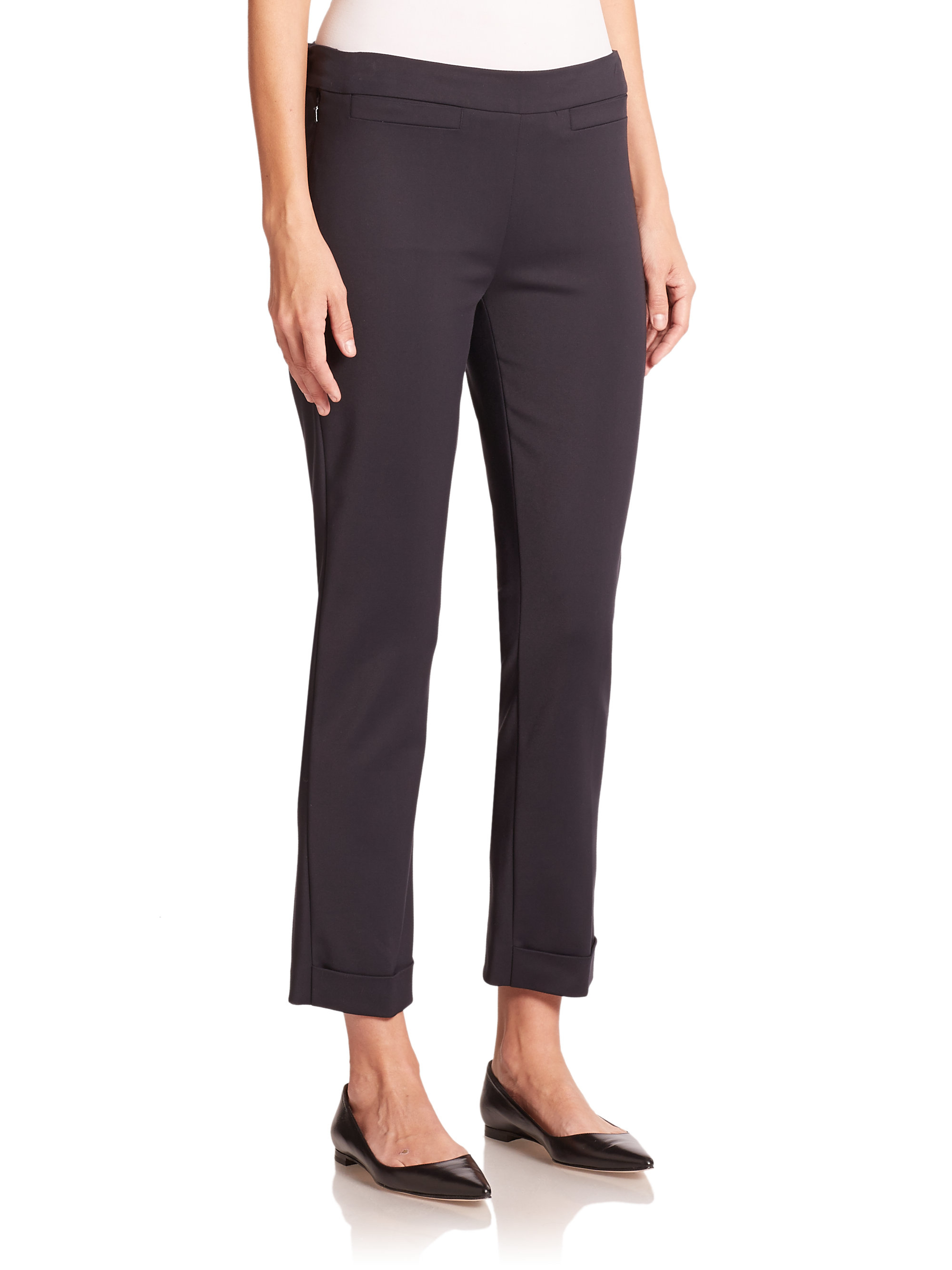 Lyst - Max Mara Mestre Cropped Cuffed Pants in Black