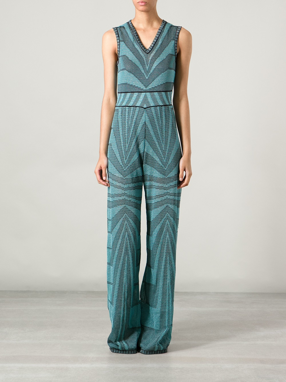 Lyst - M Missoni Metallic Knit Jumpsuit in Blue