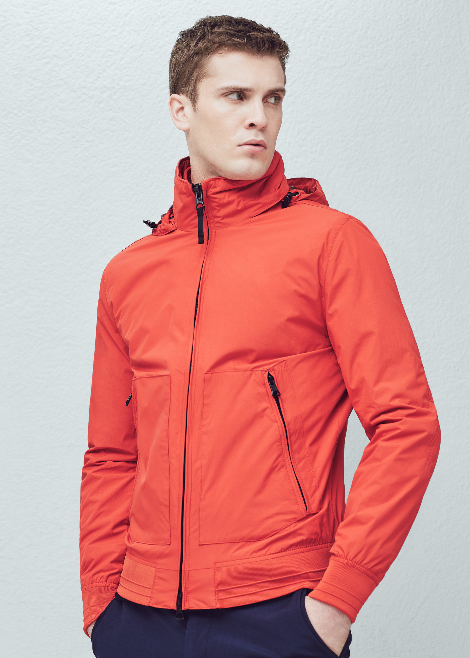 Lyst - Mango Ultra Light Hooded Windbreaker in Red for Men