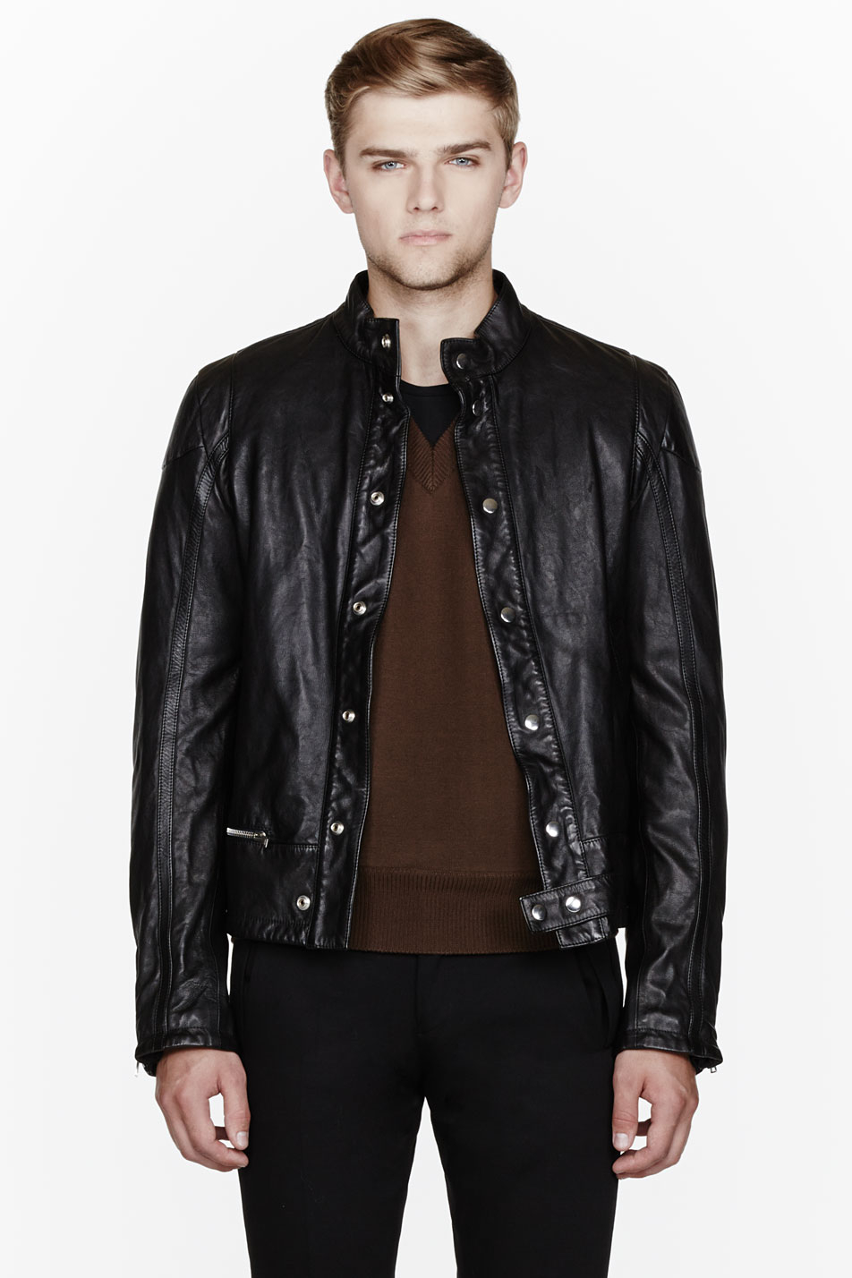 Marni Black Lamb Leather Jacket in Black for Men - Lyst