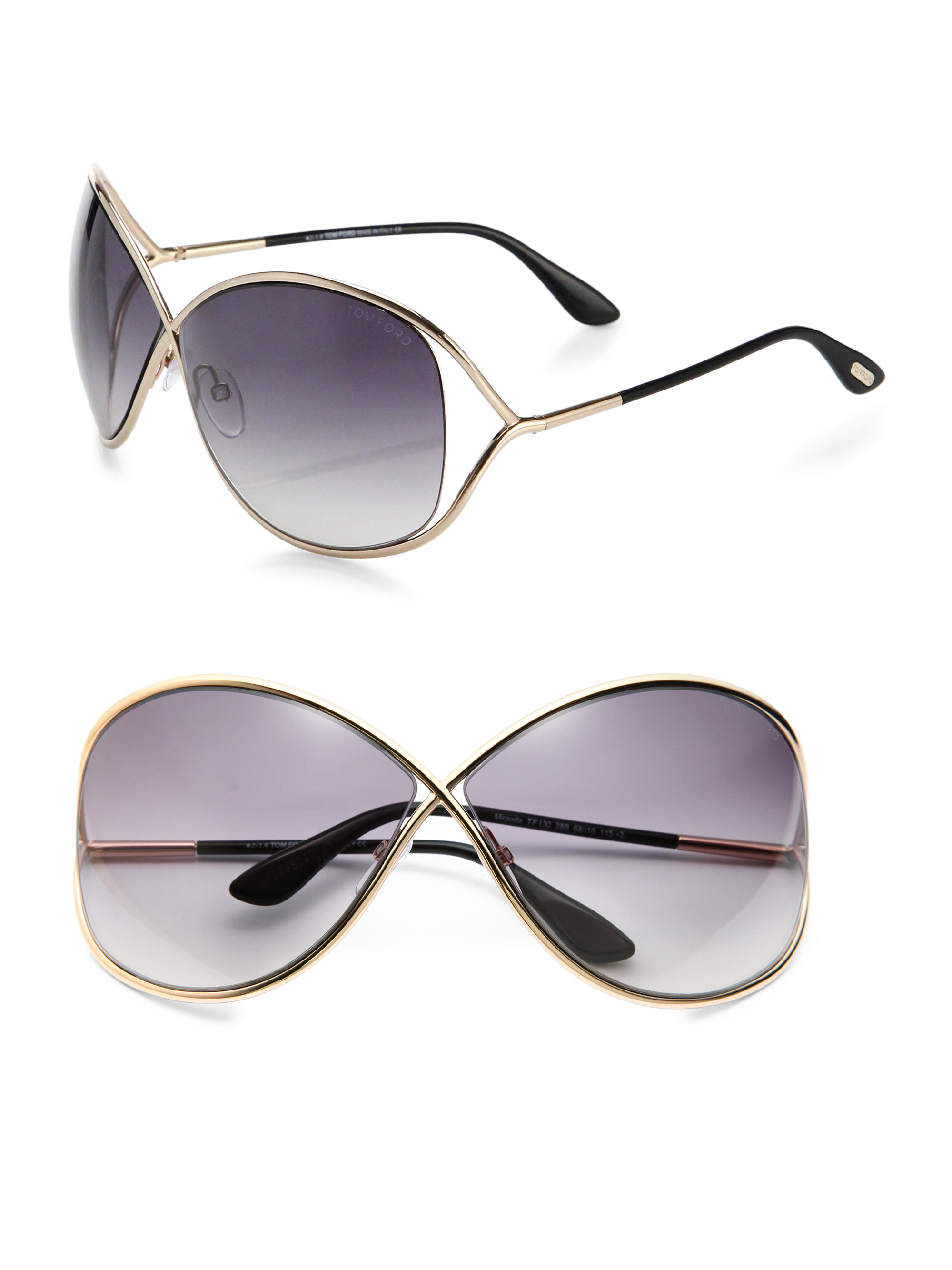 Lyst Tom Ford Miranda 68mm Round Sunglasses In Metallic