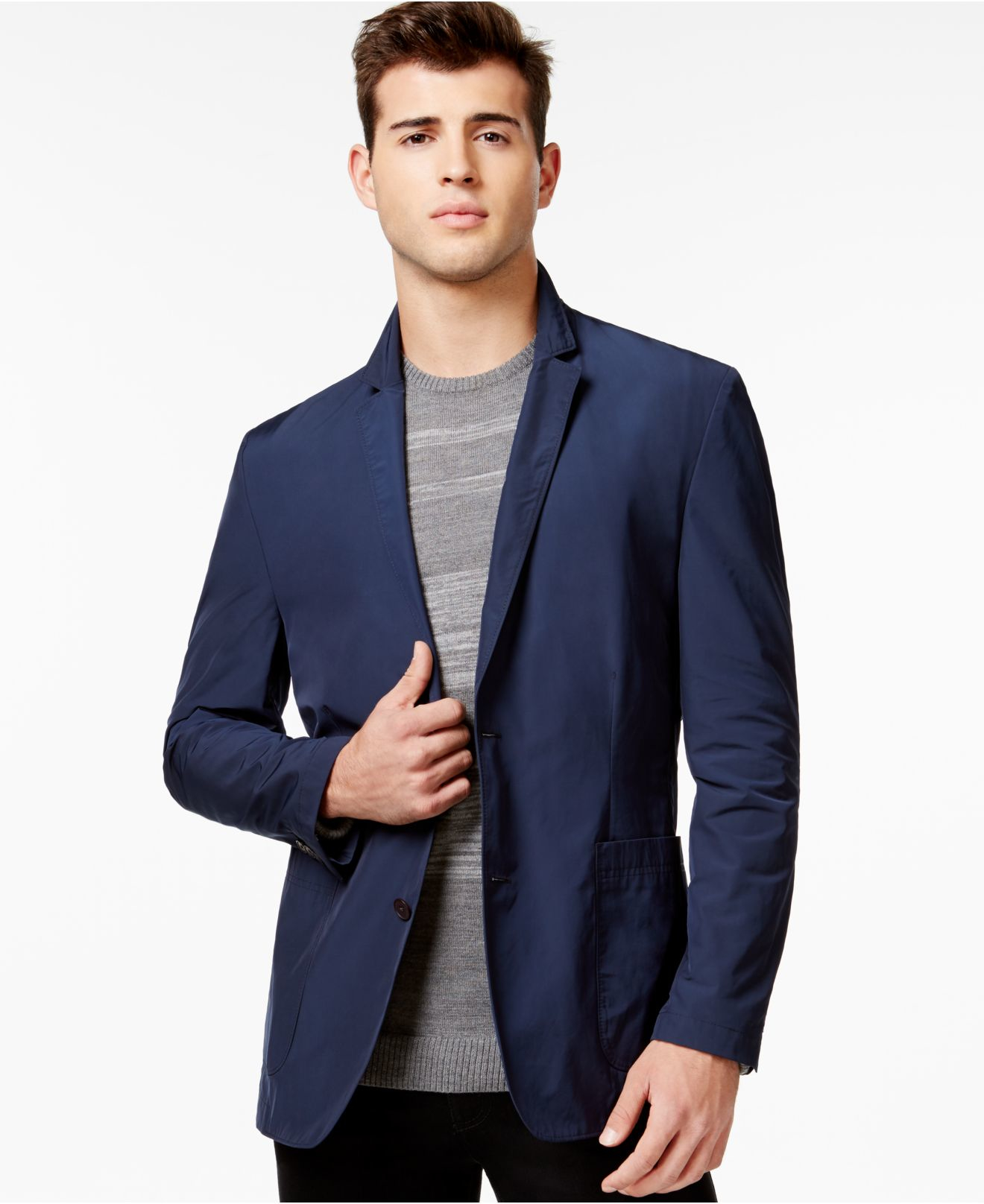 Vince camuto Packable Trench Blazer in Blue for Men | Lyst