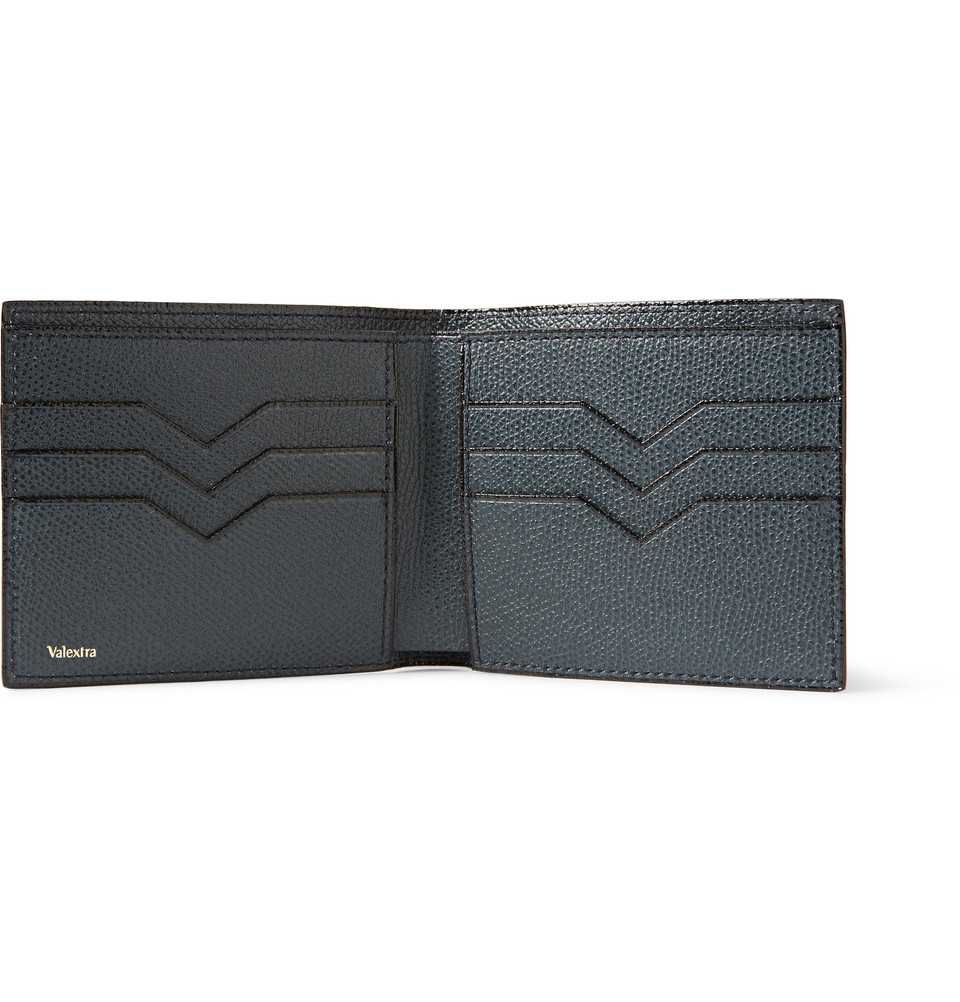 Lyst - Valextra Cross-Grain Leather Billfold Wallet in Blue for Men