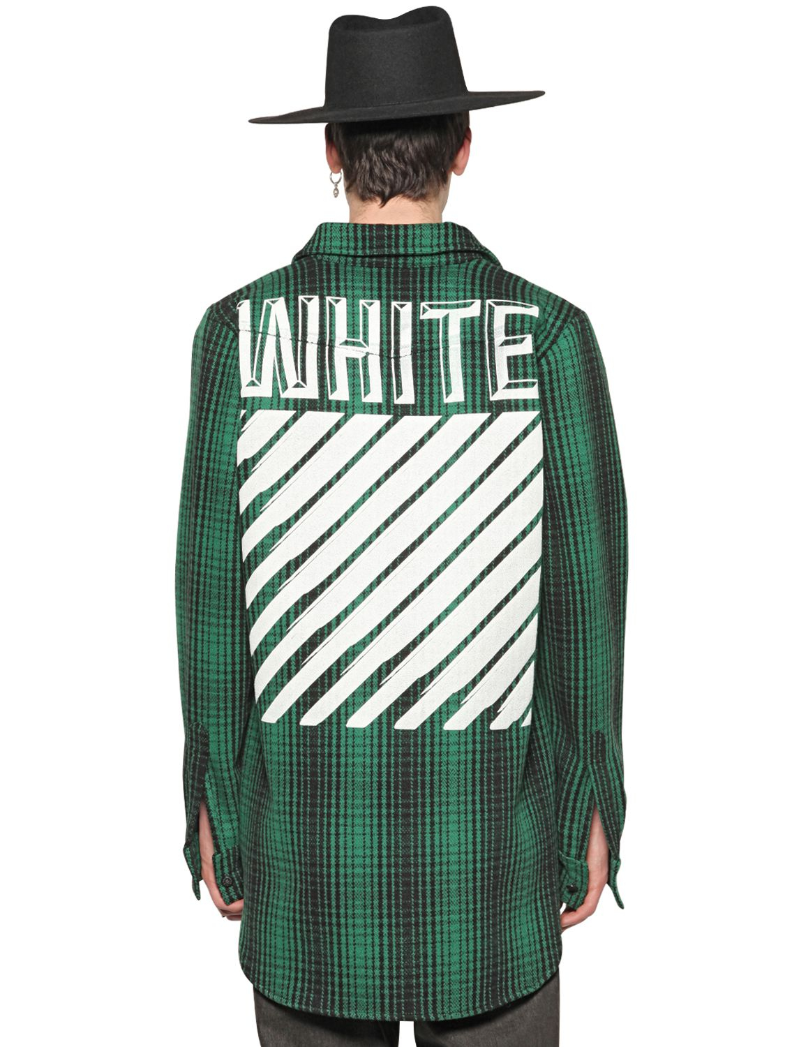 Lyst - Off-White c/o Virgil Abloh Puff Print Heavy Wool Flannel Shirt ...