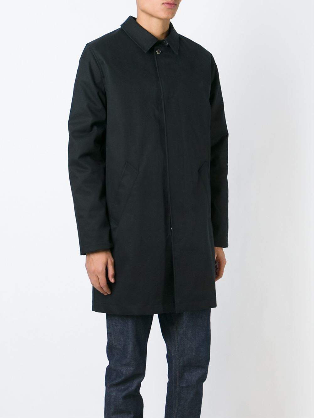Lyst - A.P.C. Boxy Trench Coat in Black for Men