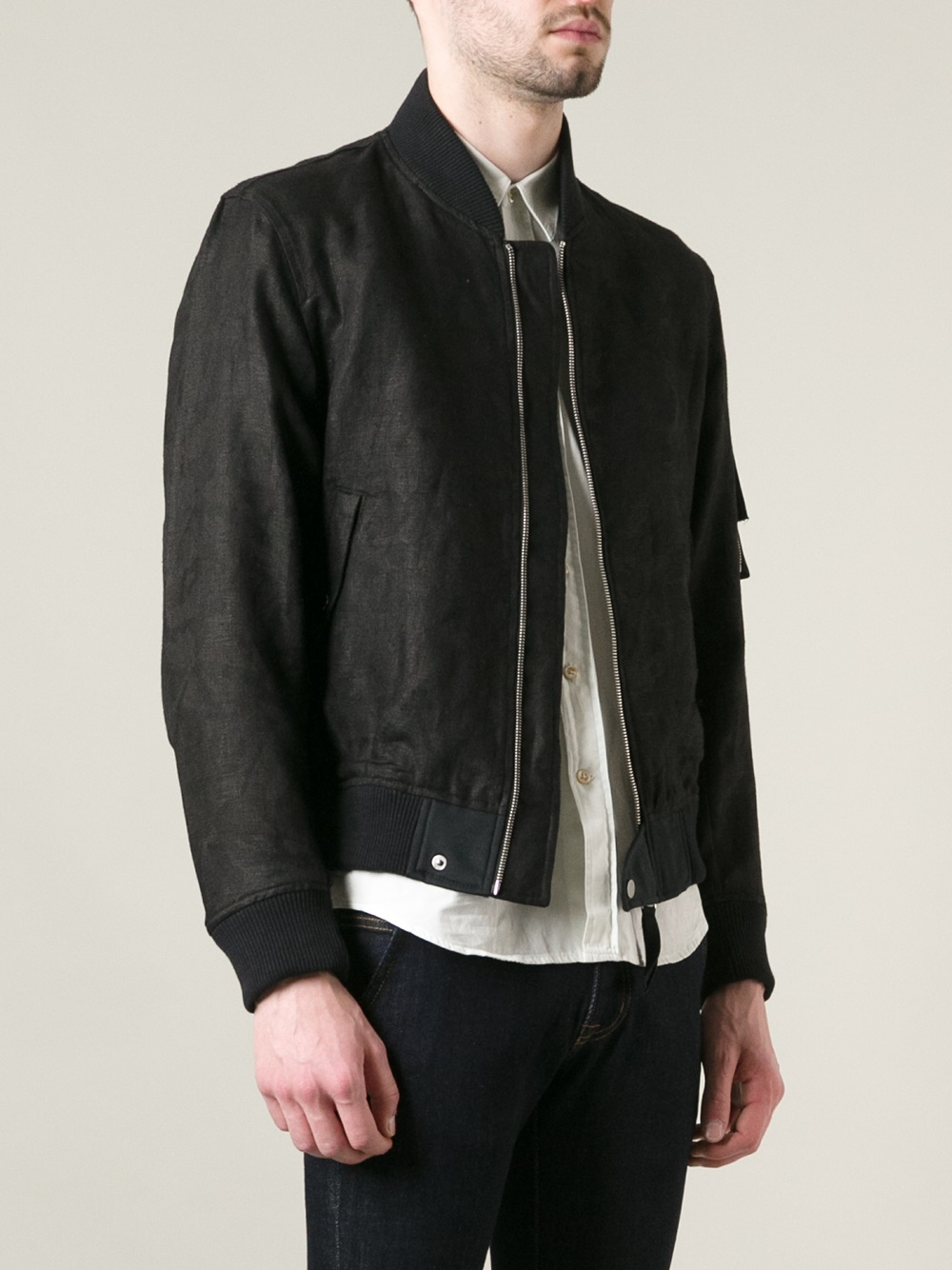 Lyst - Our legacy Flower Bomber Jacket in Black for Men