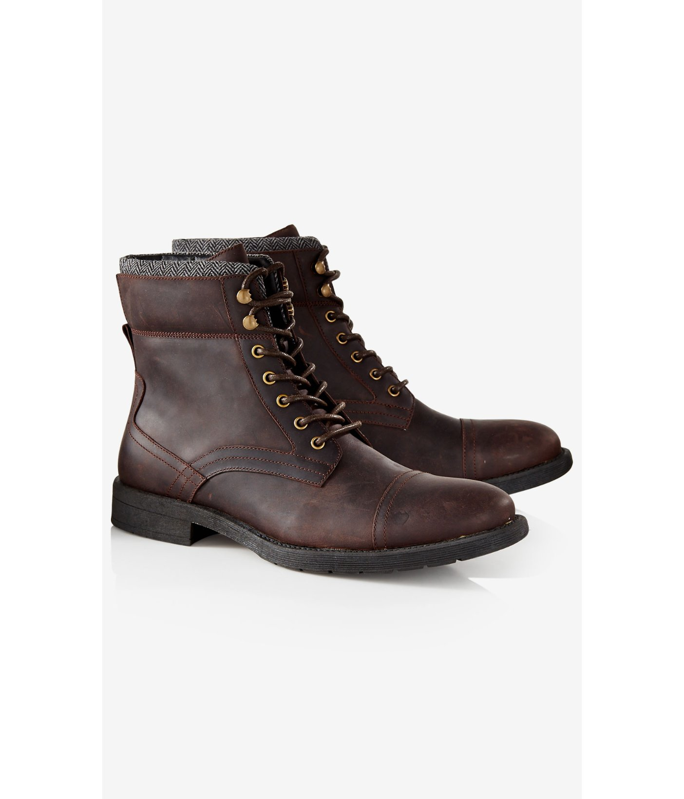 Lyst - Express Padded Collar Lace-up Boot in Brown for Men