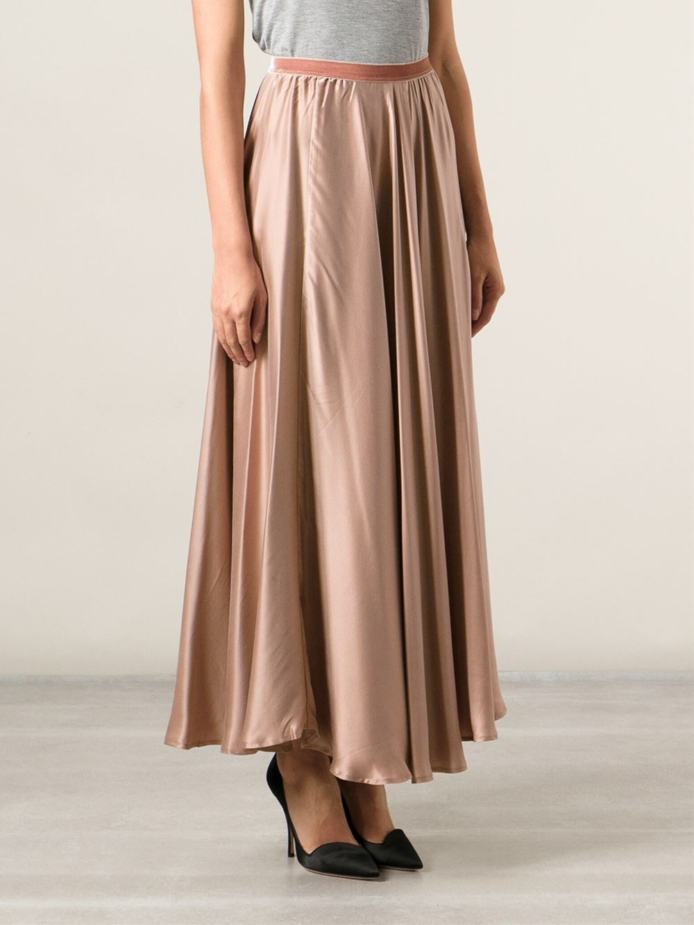 Mes Demoiselles Long Flared Skirt in Pink - Lyst
