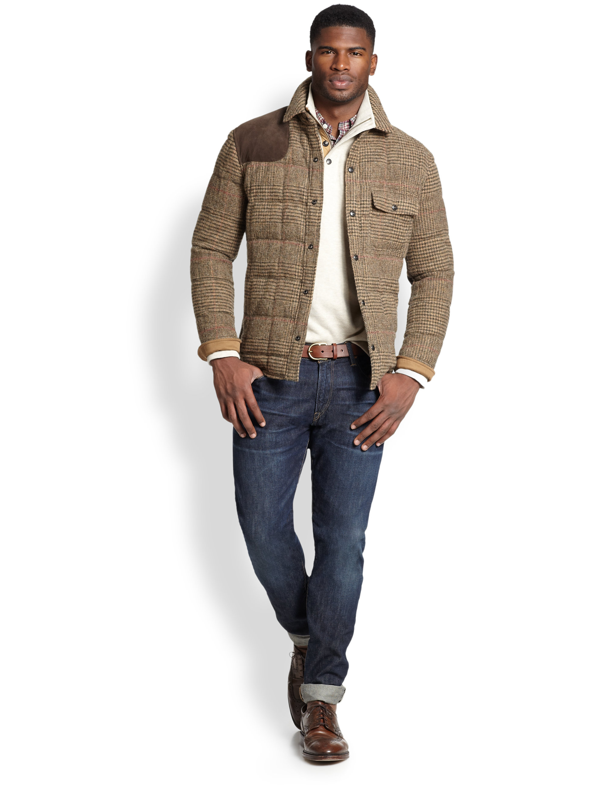 Lyst Polo Ralph Lauren Wilmont Tweed Shirt Jacket In Brown For Men
