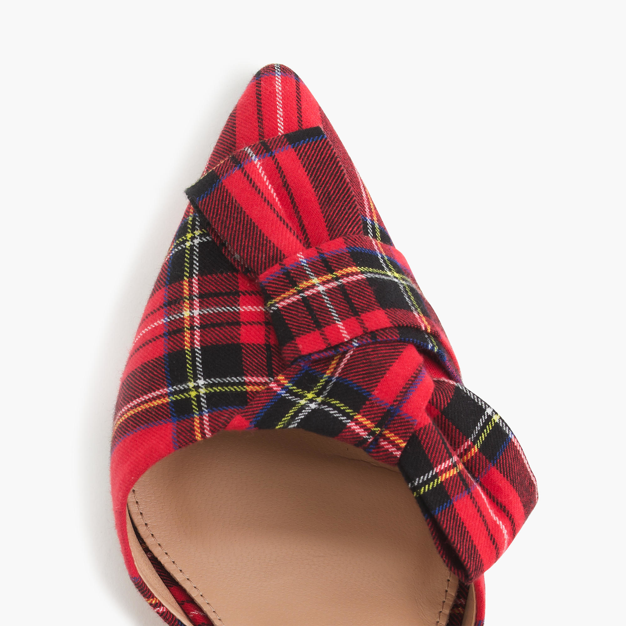 J.crew Elsie Plaid D'orsay Pumps With Obi Bow in Red | Lyst