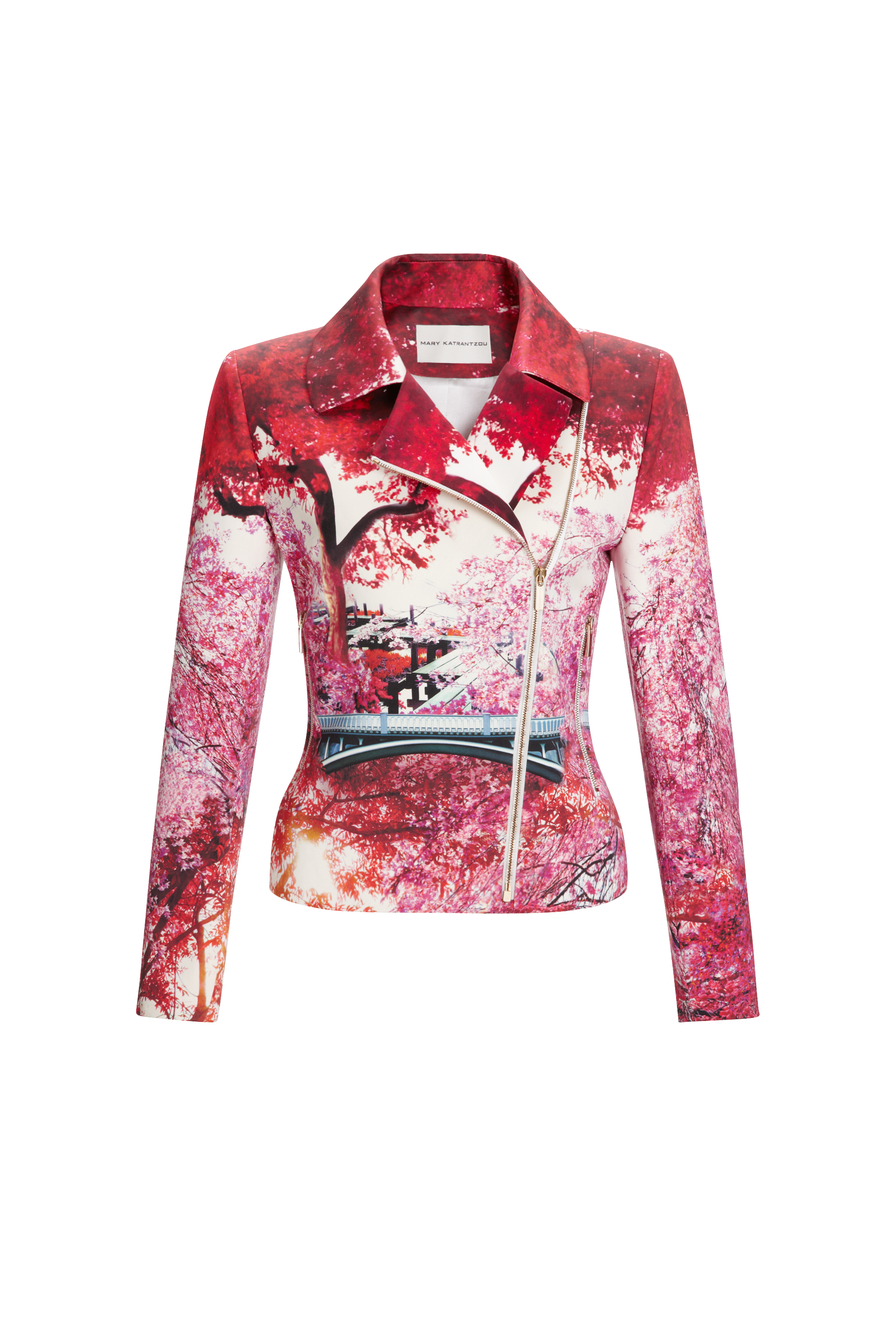 Mary Katrantzou Biker Jacket Blemish Lake in Multicolor | Lyst
