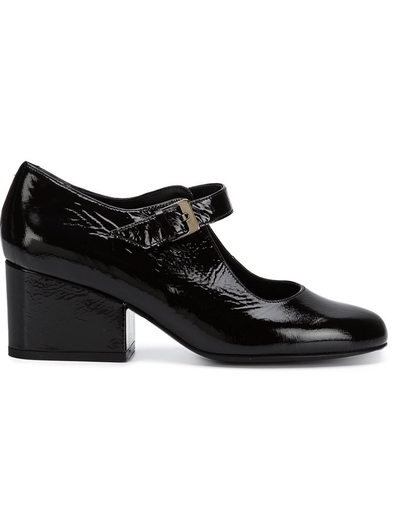Lyst - Robert Clergerie Chunky-Heeled Mary Jane Pumps in Black