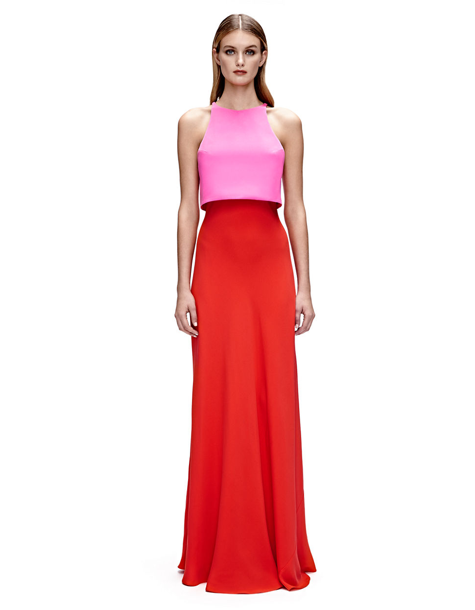 Jill Jill Stuart Colorblock Popover Gown In Pink Pink Bright Red Lyst