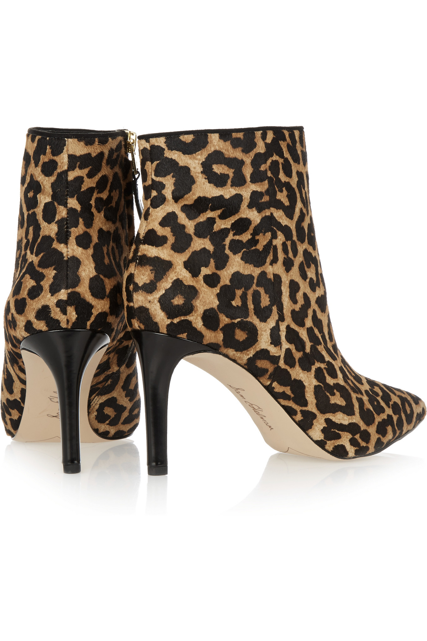 Sam Edelman Karen Leopard Print Calf Hair Ankle Boots In Brown Lyst