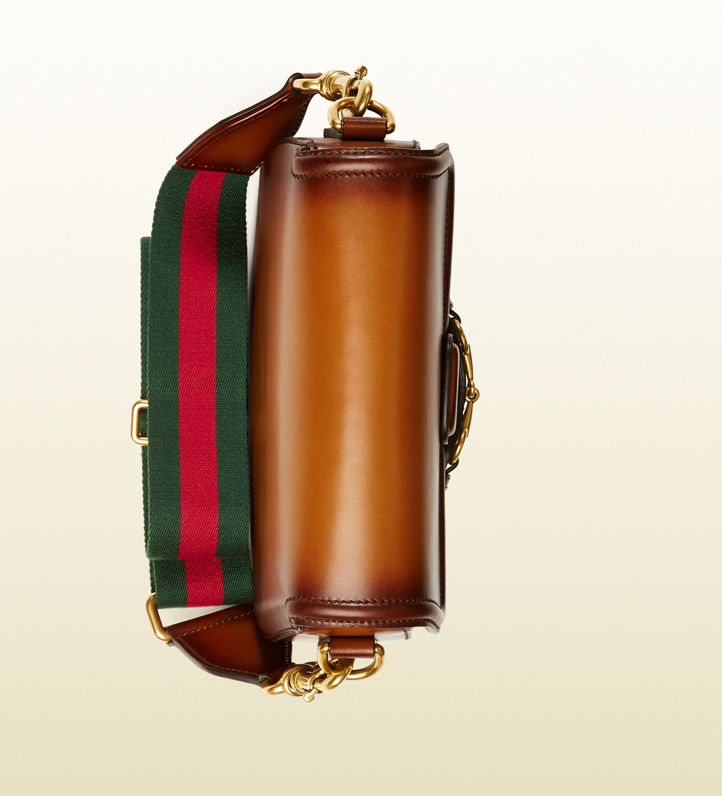 Gucci Lady Web Hand-stained Leather Shoulder Bag in Brown | Lyst