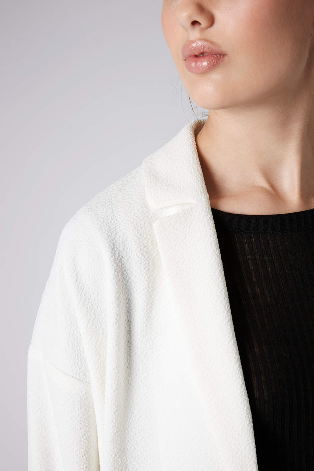 Lyst - Topshop Textured Long Line Duster Coat in White