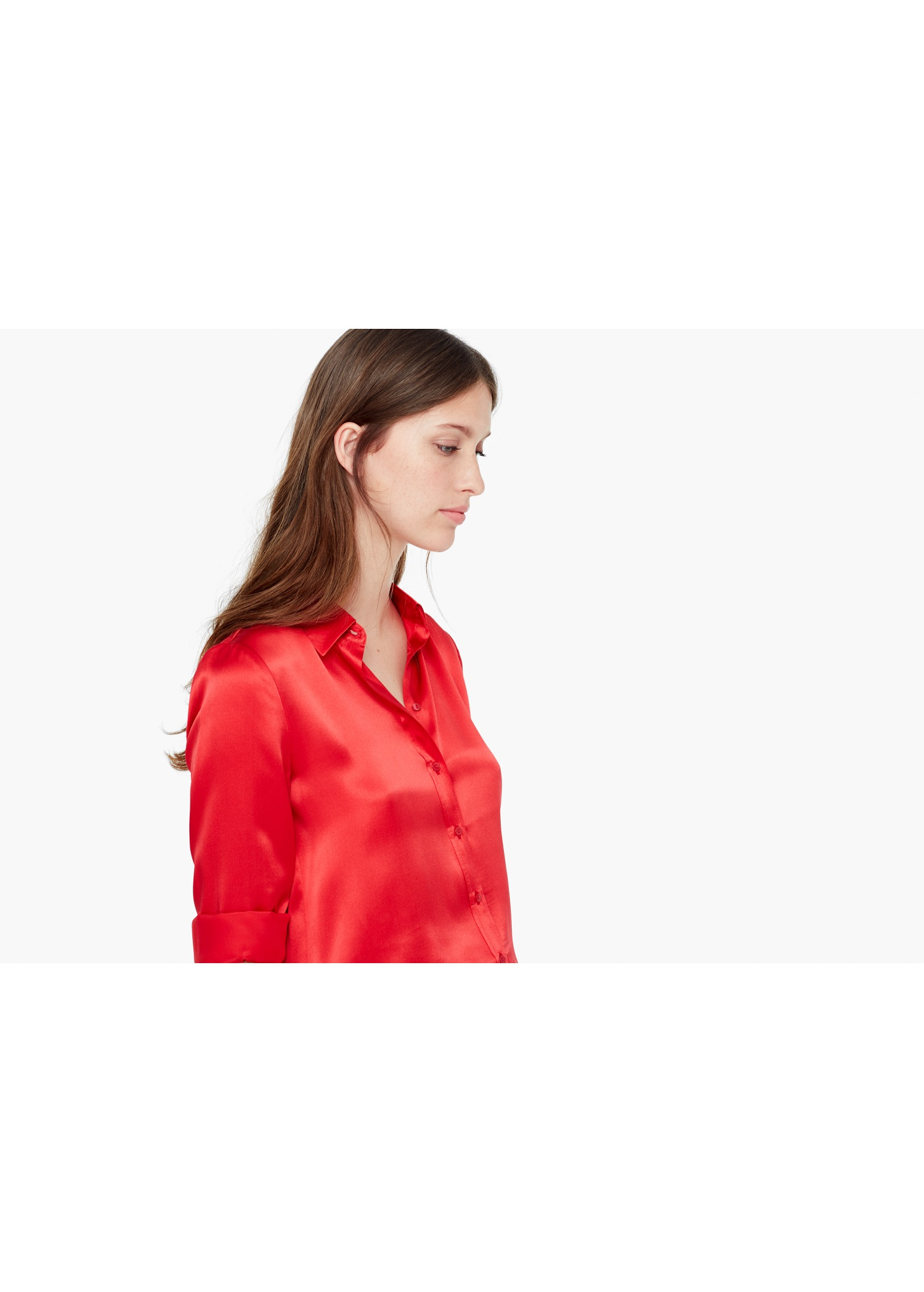 Lyst Mango Satin Shirt In Red