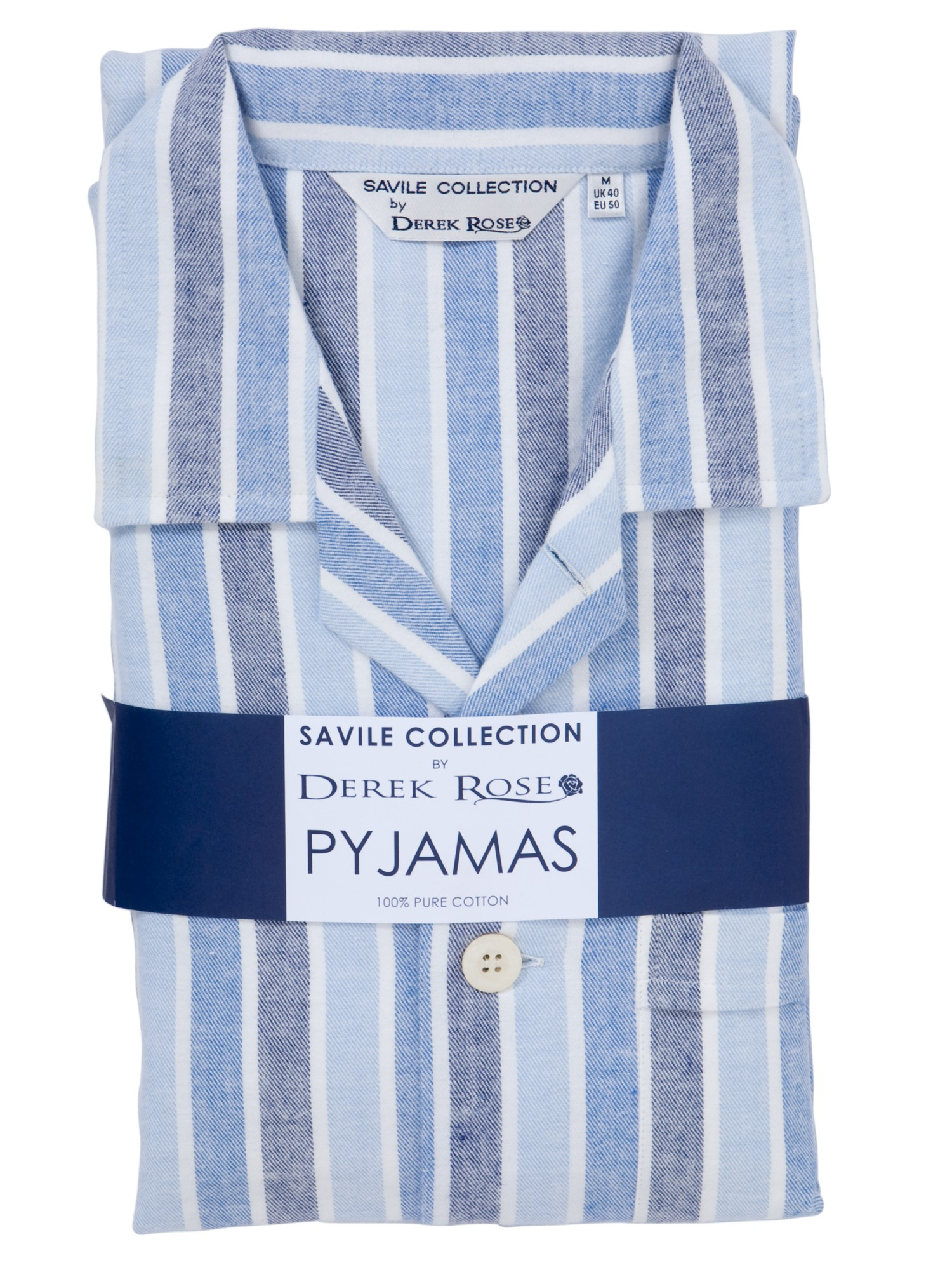Derek Rose Savile Collection Stripe Pyjamas in Blue for Men - Lyst