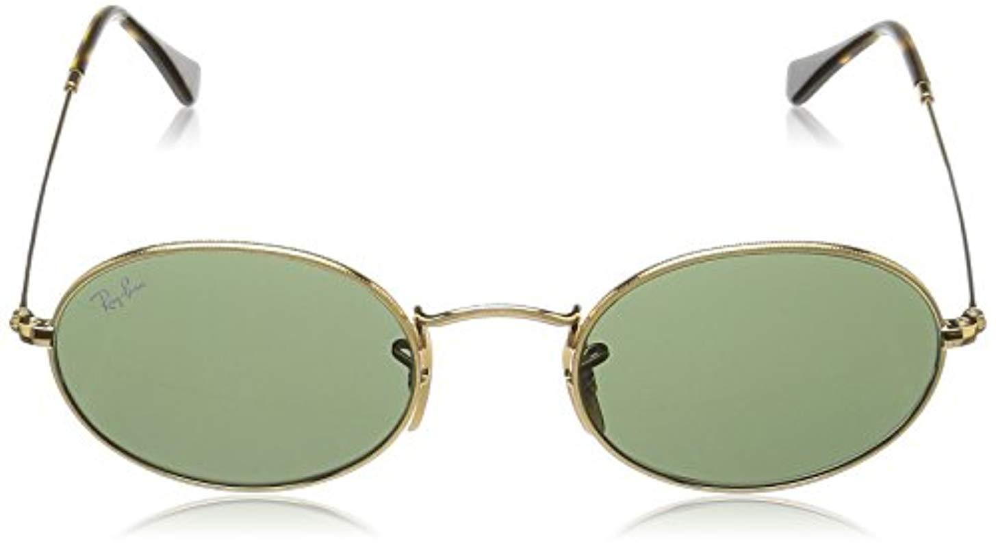 Ray Ban Oval Flat Lens Sunglasses Rb3547 Metal In Metallic For Men Lyst
