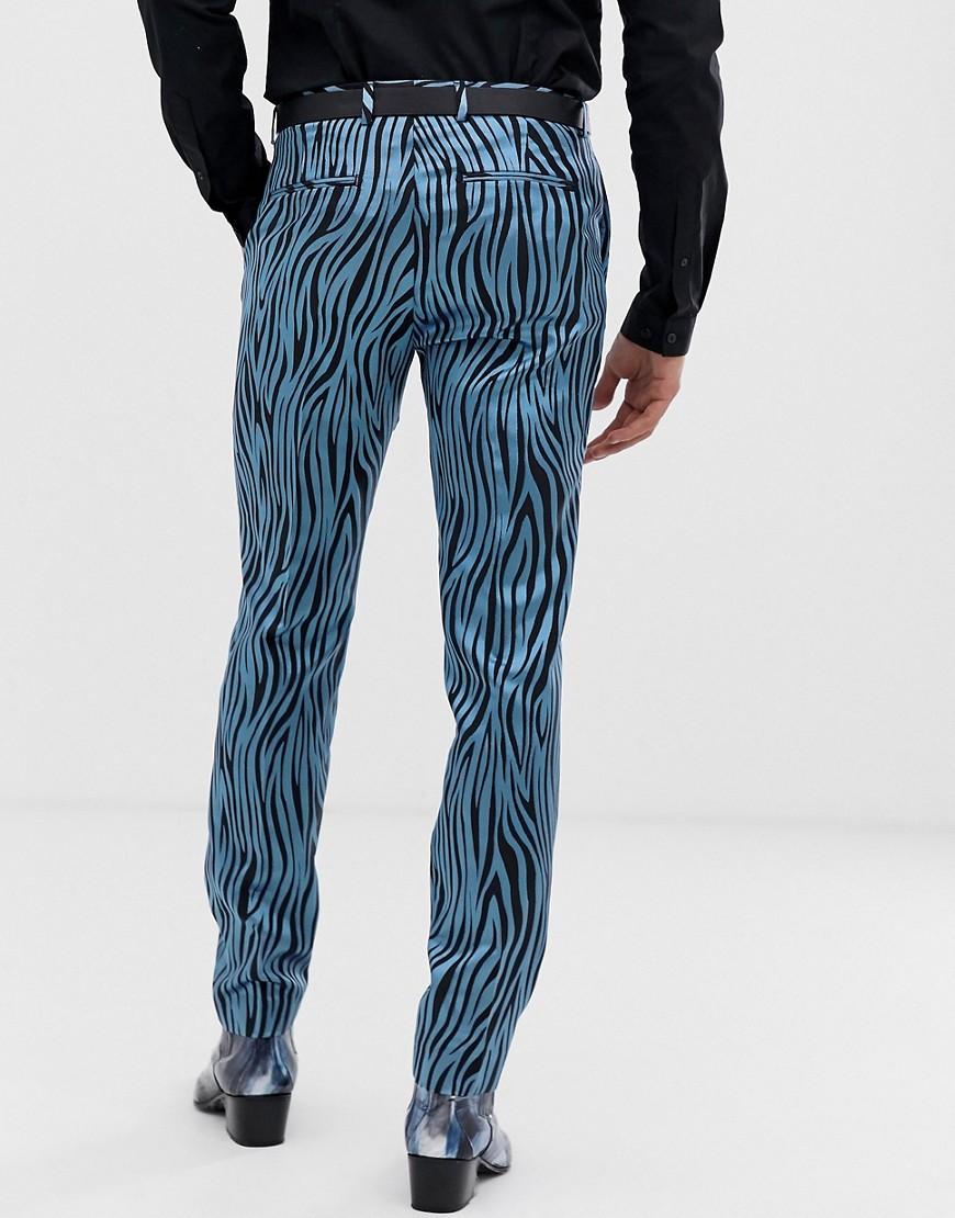 Heart & Dagger Smart Pants In Blue Animal Print in Blue for Men - Lyst