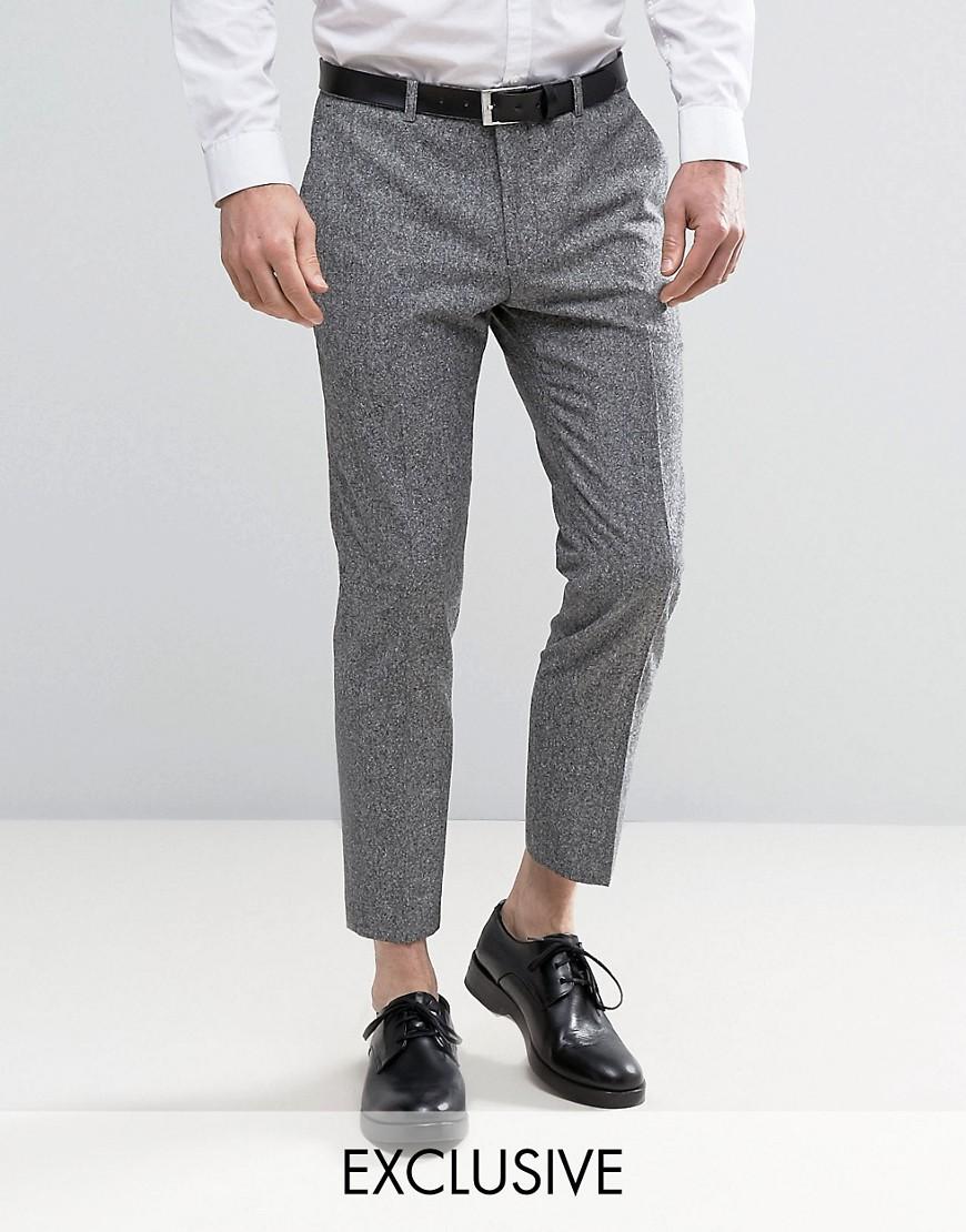 Lyst - Heart & Dagger Skinny Cropped Smart Pant In Tweed in Gray for Men