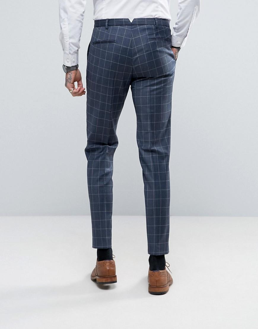 Lyst - Heart & Dagger Skinny Pant In Check in Blue for Men