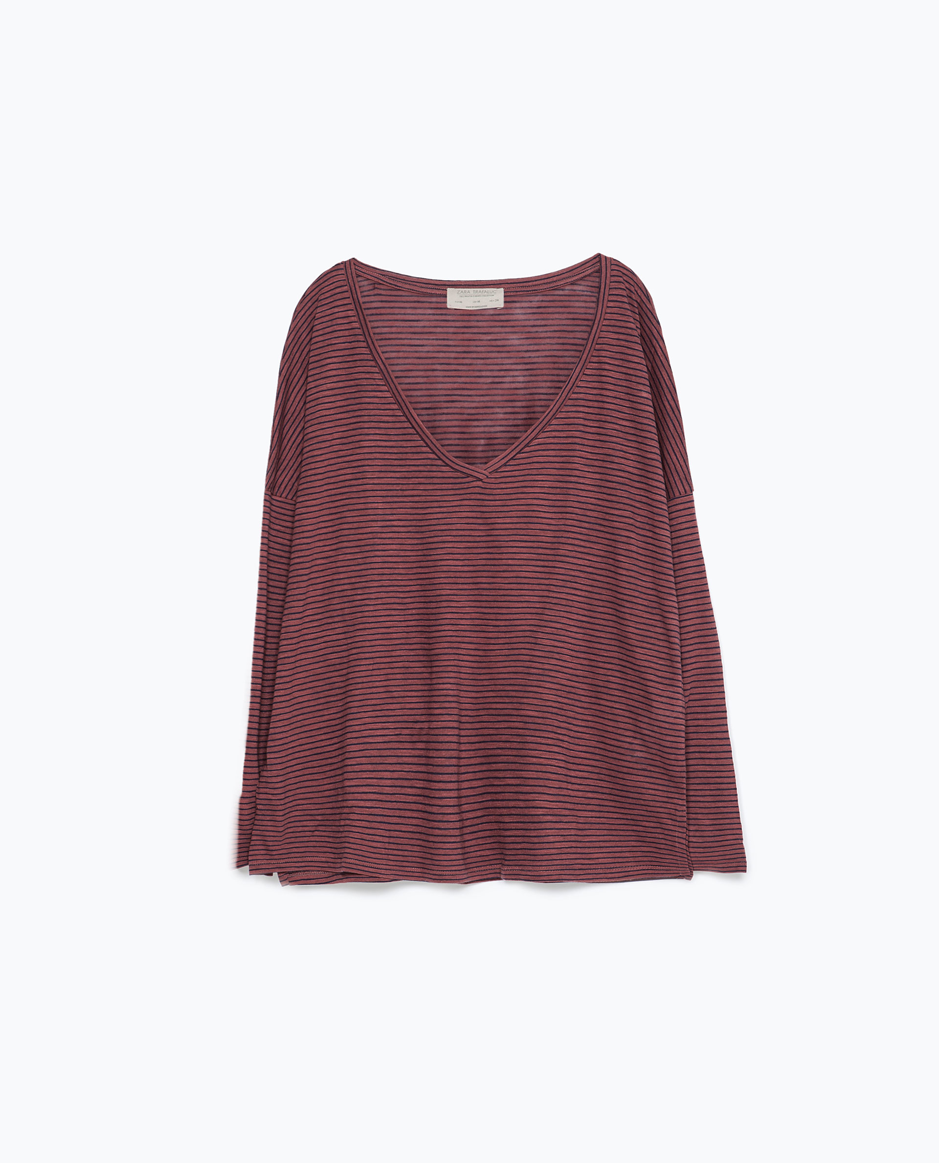 Zara Basic T-Shirt Basic T-Shirt in Brown | Lyst