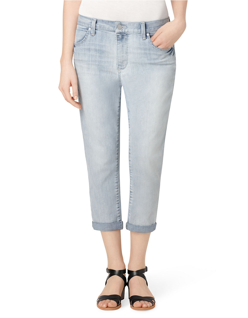 Calvin Klein Jeans Cropped Boyfriend Jeans in Blue (Light Ice) | Lyst