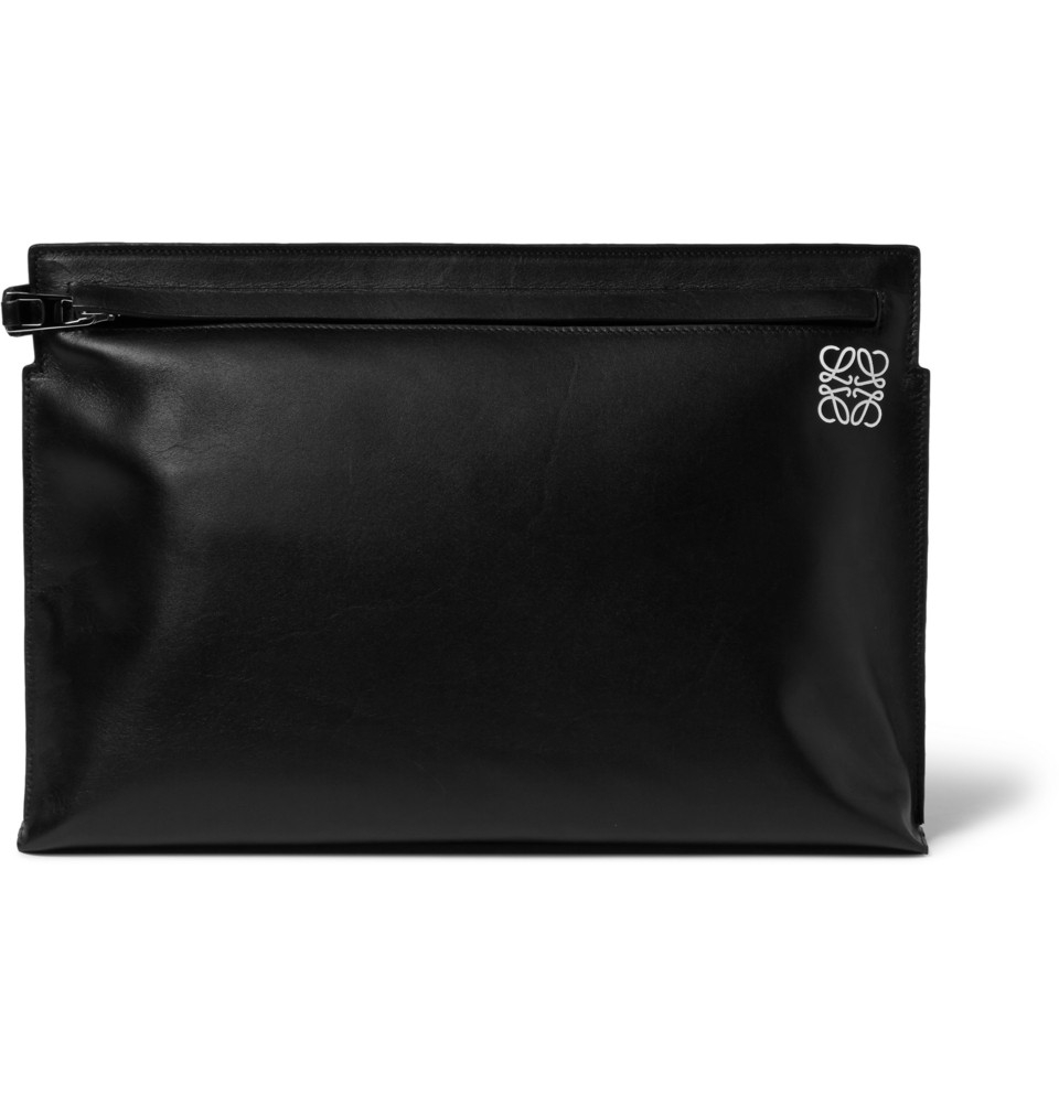 Lyst - Loewe Large Leather Pouch in Black for Men