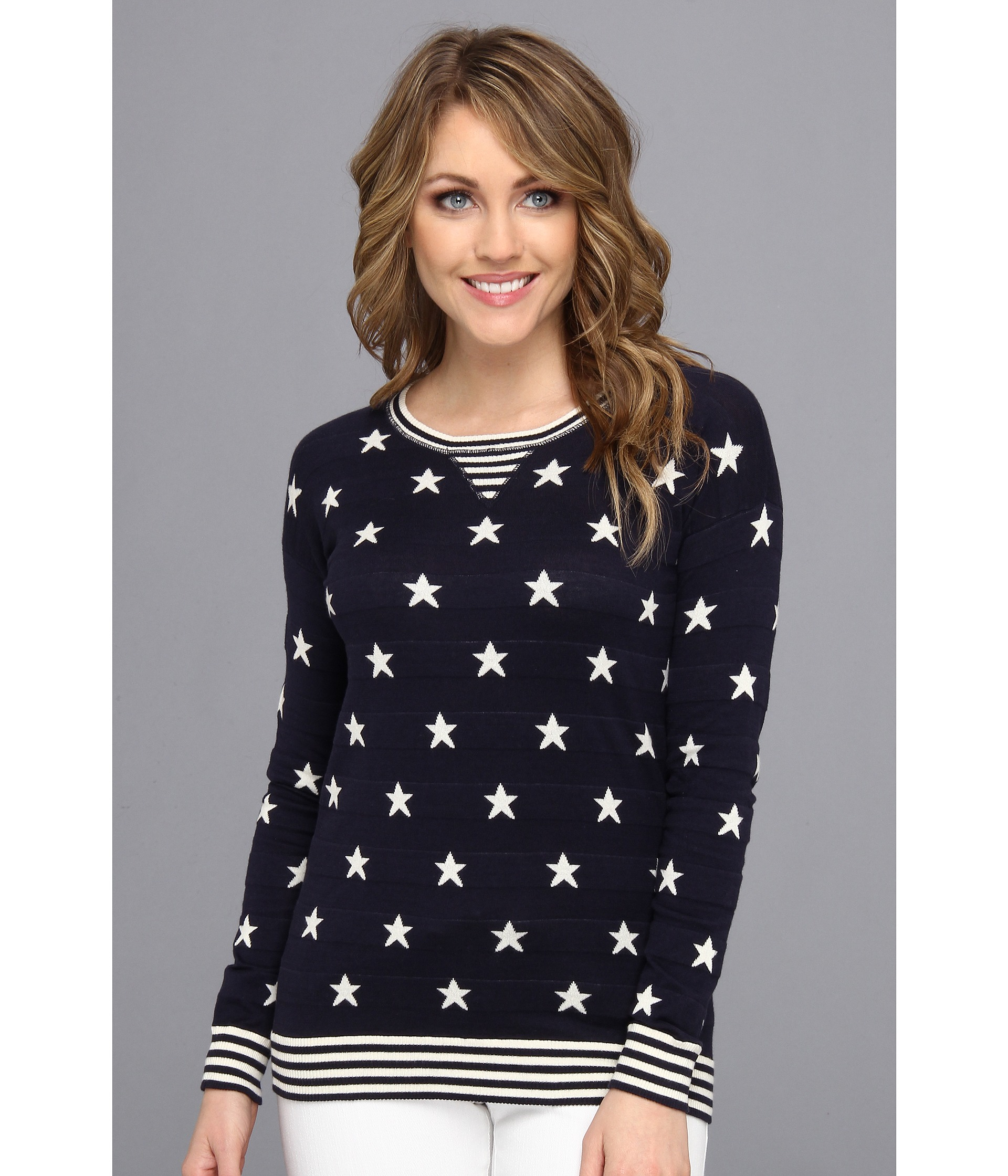 Lyst - Autumn cashmere Stars and Stripes Sweater in Blue