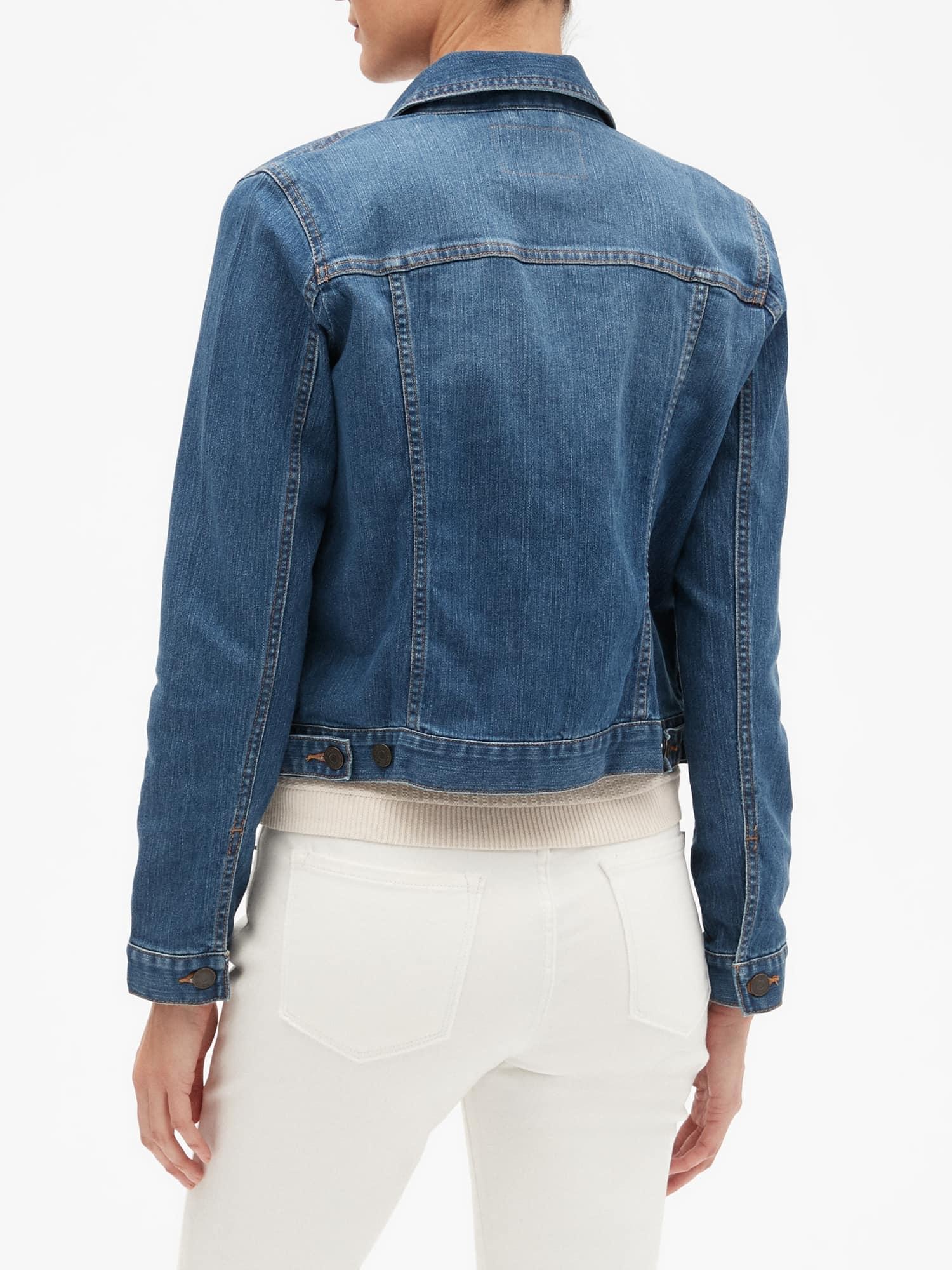 Banana Republic Factory Petite Denim Jacket in Blue - Lyst