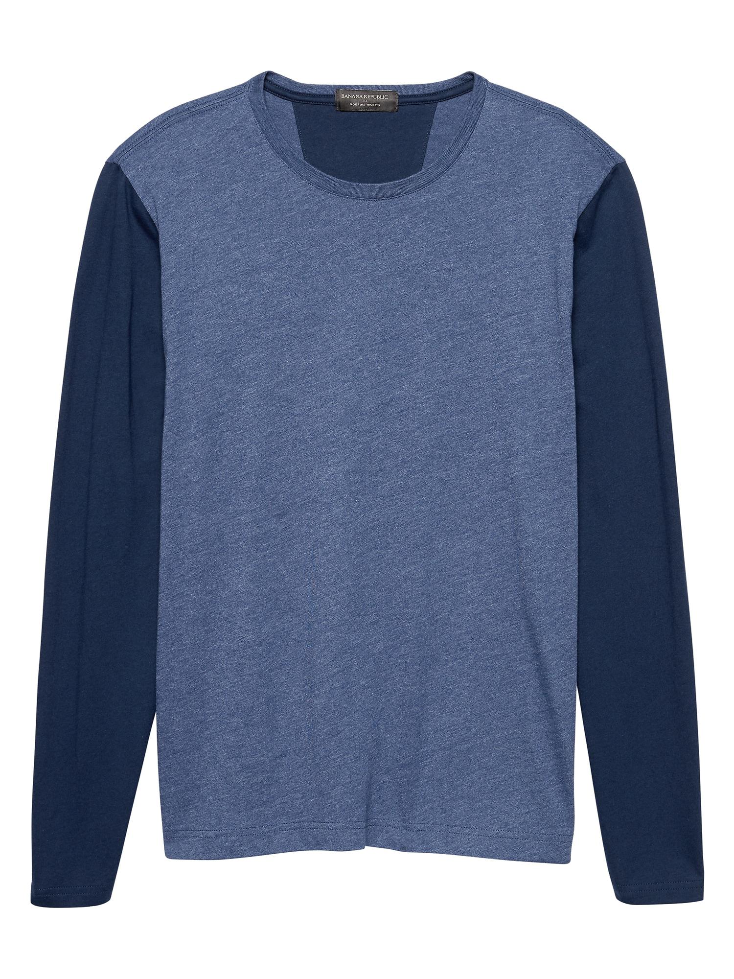 Lyst - Banana Republic Factory Moisture Wicking Contrast Sleeve T Shirt ...