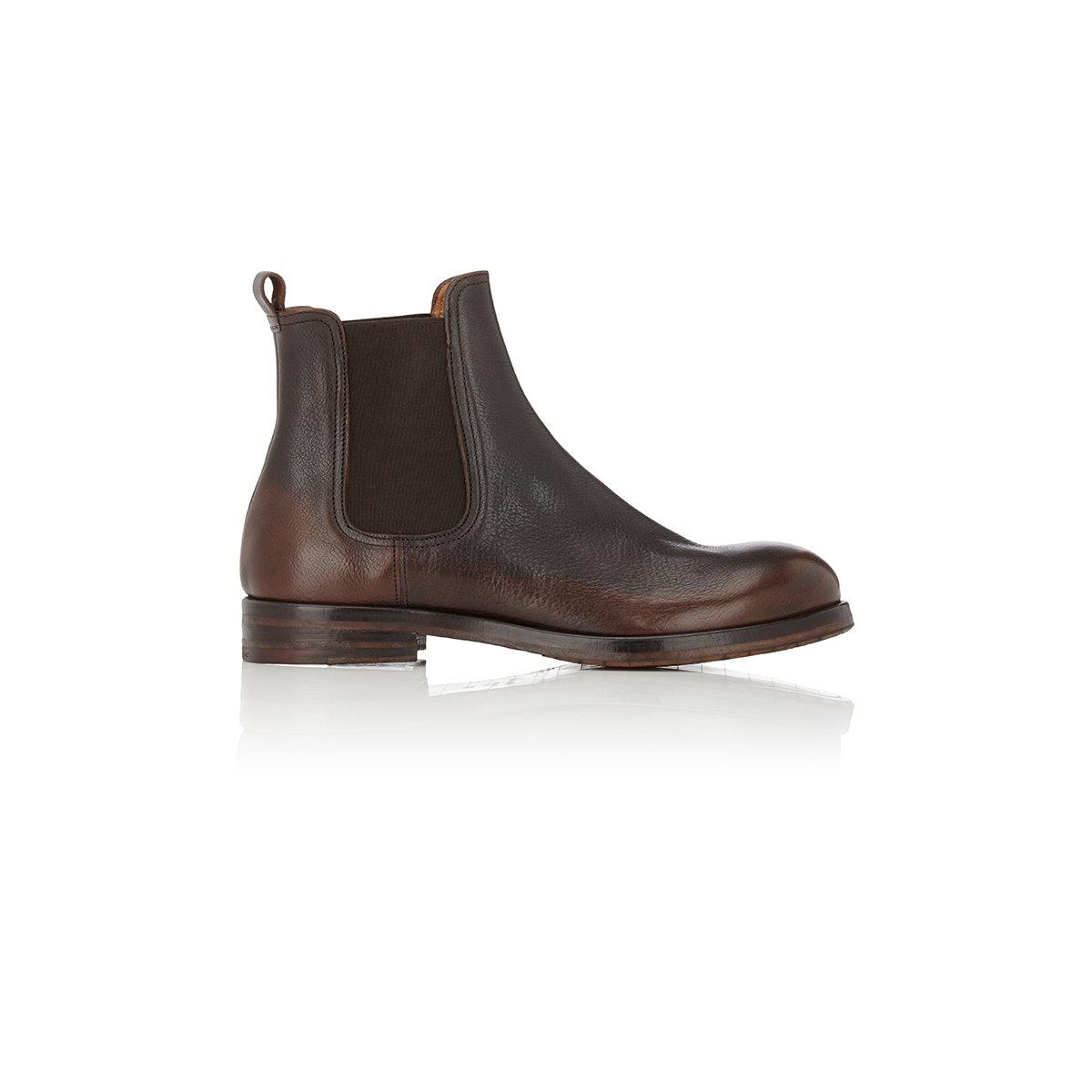 Lyst - Elia maurizi Burnished Leather Chelsea Boots in Brown for Men