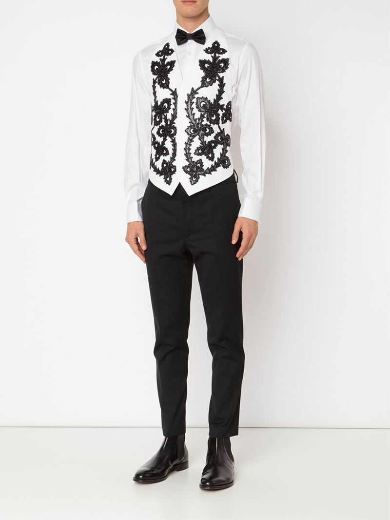 Dsquared² Embroidered Waistcoat in White for Men | Lyst