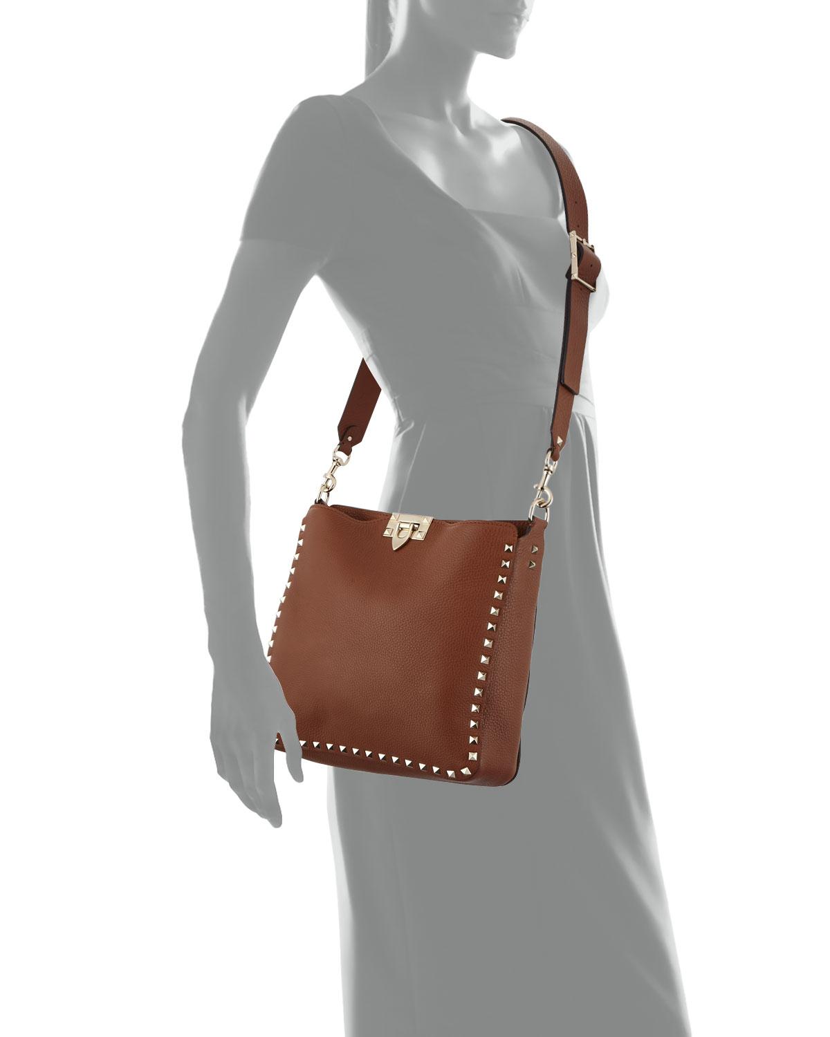 Valentino Small Rockstud Leather Hobo Bag | semashow.com