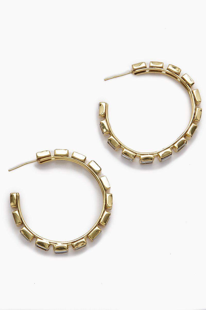 Lena Bernard Destina Disco Mirrored Gold Hoop Earrings in Metallic - Lyst