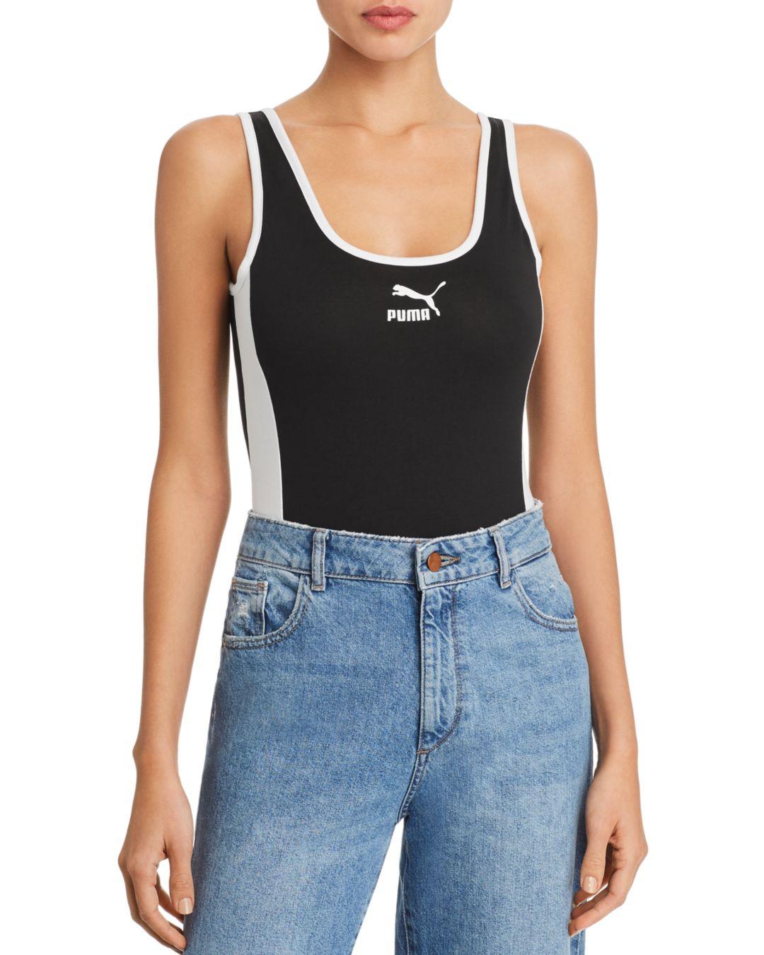 PUMA Cotton Classics T7 Bodysuit in Black - Save 48% - Lyst