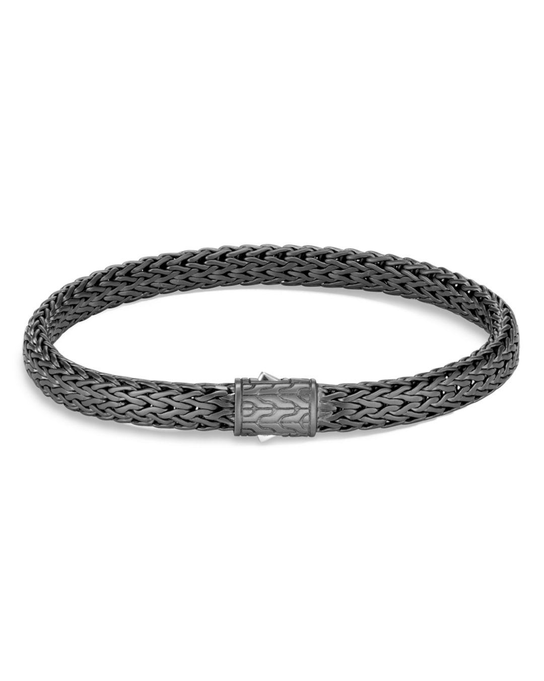 John Hardy Sterling Silver Classic Chain Matte Black Rhodium Flat Chain