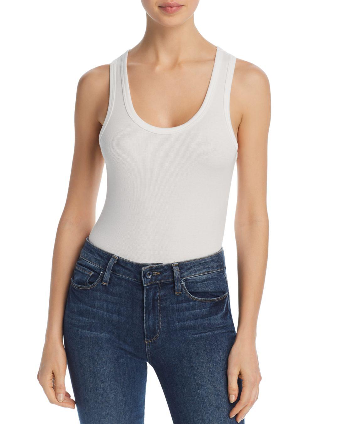 Agolde Ribbed Bodysuit in White - Lyst