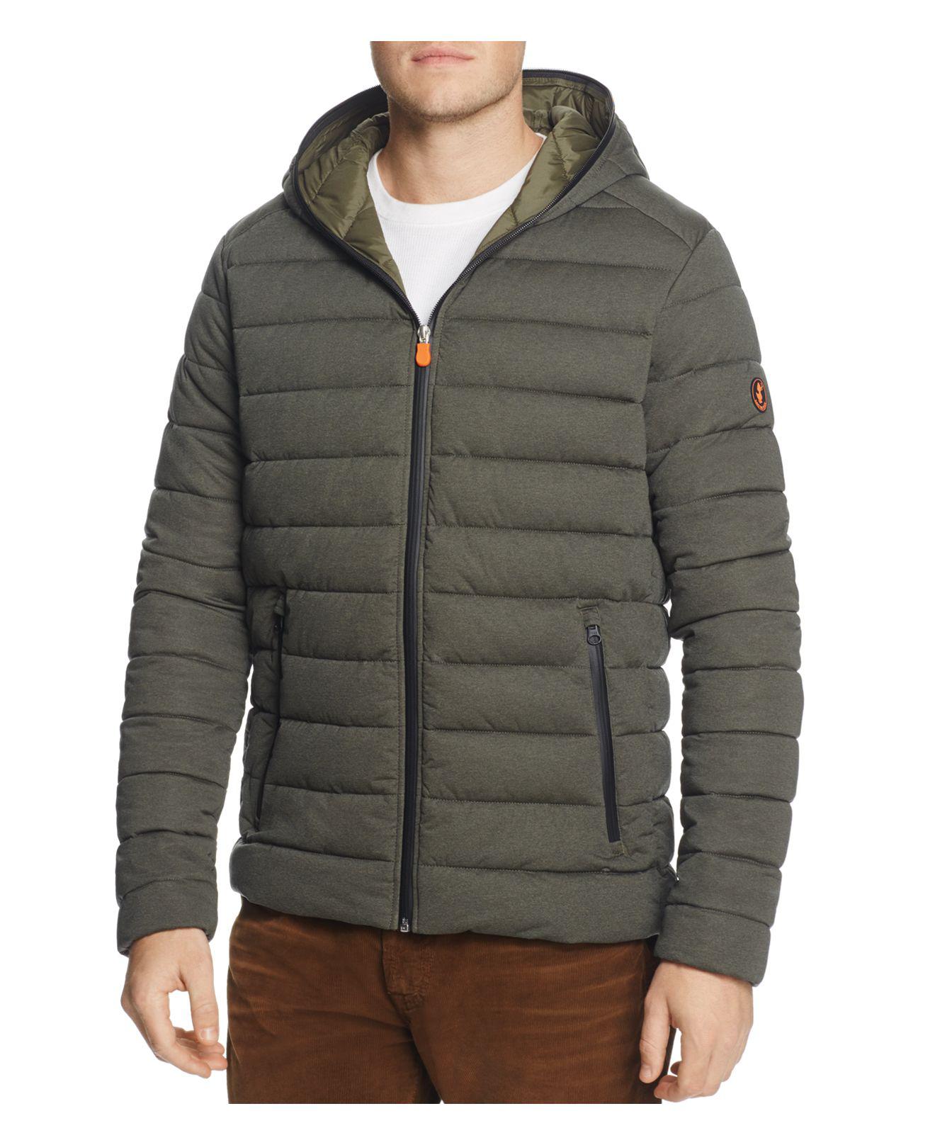Lyst - Save The Duck Heathered Stretch Hooded Puffer Jacket in Green ... Lyst - Save The Duck Heathered Stretch Hooded Puffer Jacket in Green ...