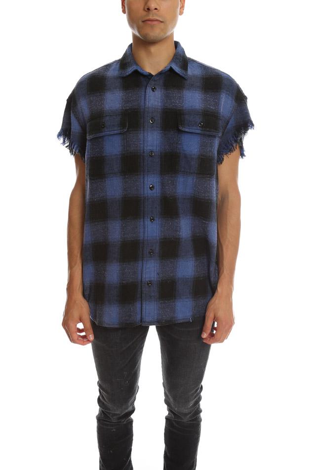 Lyst - R13 Oversized Cut Off Shirt in Blue for Men